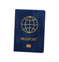 Passport in cartoon style on white Royalty Free Vector Image