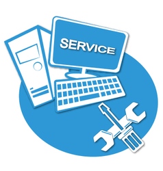Repair and maintenance laptop computers symbol Vector Image