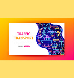 Car transport neon landing page Royalty Free Vector Image