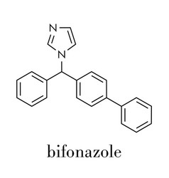 Bifonazole antifungal drug molecule skeletal Vector Image