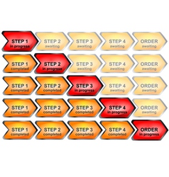 Orange progress bar for order process Royalty Free Vector
