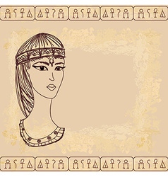 Old paper with Egyptian queen cleopatra Royalty Free Vector