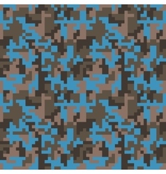 Pixel camo seamless pattern fashion blue trendy Vector Image