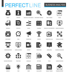 Black classic data science data analysis icons Vector Image
