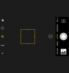 Camera screen phone mobile interface app Vector Image