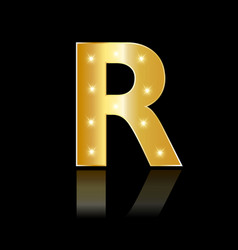 Golden letter s shiny symbol Royalty Free Vector Image
