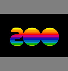 Rainbow colored number 200 logo company icon Vector Image