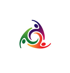 Teamwork earth logo Royalty Free Vector Image - VectorStock