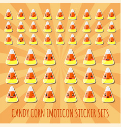 Collection of cartoon candy corn smileys Vector Image