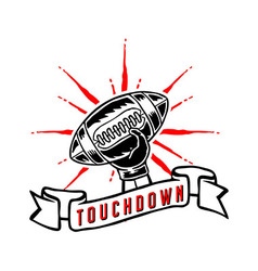 Touchdown and star badge hand draw Royalty Free Vector Image