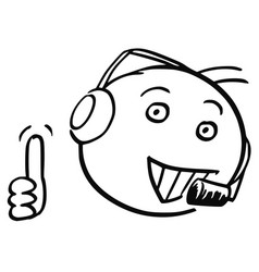 Stick man cartoon male customer support Royalty Free Vector