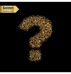 Gold glitter icon of question mark isolated Vector Image