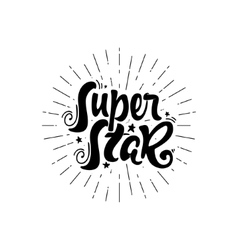 Super star calligraphic banner unique custom Vector Image