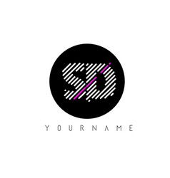Creative white letters sd s d logo with leading Vector Image