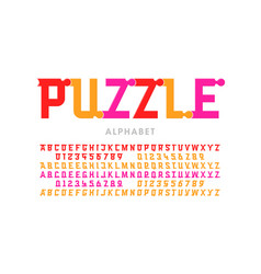 Puzzle font Royalty Free Vector Image - VectorStock