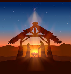 Christian christmas background with birth Vector Image