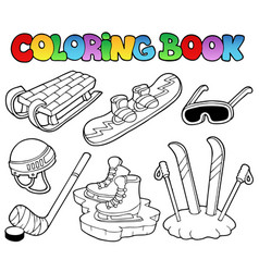 Coloring book outdoor sport theme 1 Royalty Free Vector