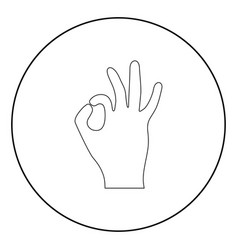 Symbol black icon perfect hands Royalty Free Vector Image