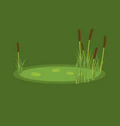 Reeds with pond icon set Royalty Free Vector Image