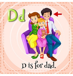 Flashcard letter D is for dad Royalty Free Vector Image