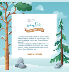 Winter tree background Royalty Free Vector Image