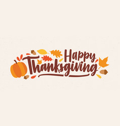 Happy thanksgiving day handwritten with cursive Vector Image