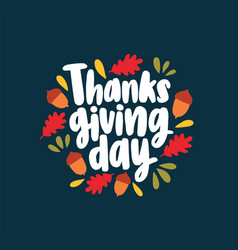 Happy thanksgiving day handwritten with cursive Vector Image
