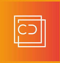 Creative initial letter cd square logo design Vector Image