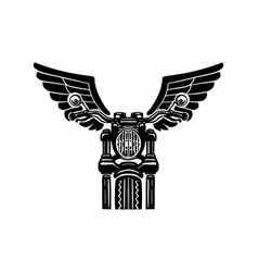 Hand drawn motorcycle with wings design element Vector Image