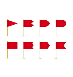 Red realistic pennant set empty triangle banners Vector Image
