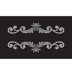 Elegant luxury vintage silver floral border Vector Image