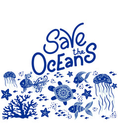 World oceans day poster Royalty Free Vector Image