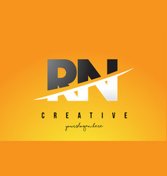 Rn r n letter modern logo design with yellow Vector Image