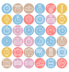 Watches and clock icons set Royalty Free Vector Image