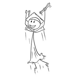 Cartoon graduate man running up stairs or Vector Image