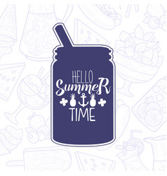 Lemonade in mason jar Royalty Free Vector Image