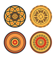 Set african decorative elements tribal print Vector Image