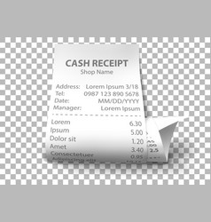 Realistic shop receipt paper payment bills Vector Image