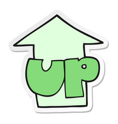 Sticker a cartoon pointing arrow Royalty Free Vector Image