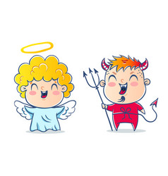 Opposite words devil and angel Royalty Free Vector Image