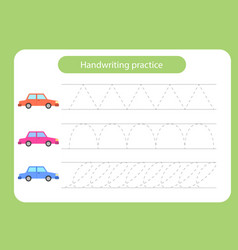 Car trace and color picture educational game Vector Image