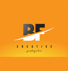 B and f initial golden logo bf - metallic icon or Vector Image