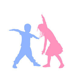 Boy and girl hugging silhouette Royalty Free Vector Image