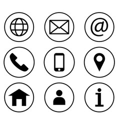 Contact icons Royalty Free Vector Image - VectorStock
