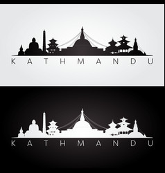Kathmandu skyline horizontal banner Royalty Free Vector