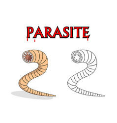 A set of helminths roundworm ascaris pinworms Vector Image