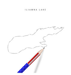 Lake woods map pencil sketch Royalty Free Vector Image