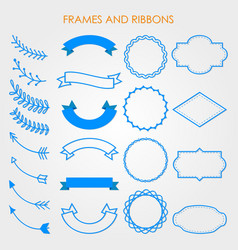 Banner frame ribbon tag pattern label design Vector Image