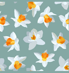 Spring flowers narcissus seamless pattern Vector Image