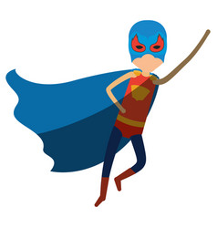 Colorful silhouette with faceless superhero boy Vector Image